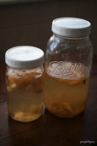 How to make easy Spiced Pear Kombucha with leftover fruit